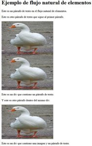 Flujo natural de elementos HTML
